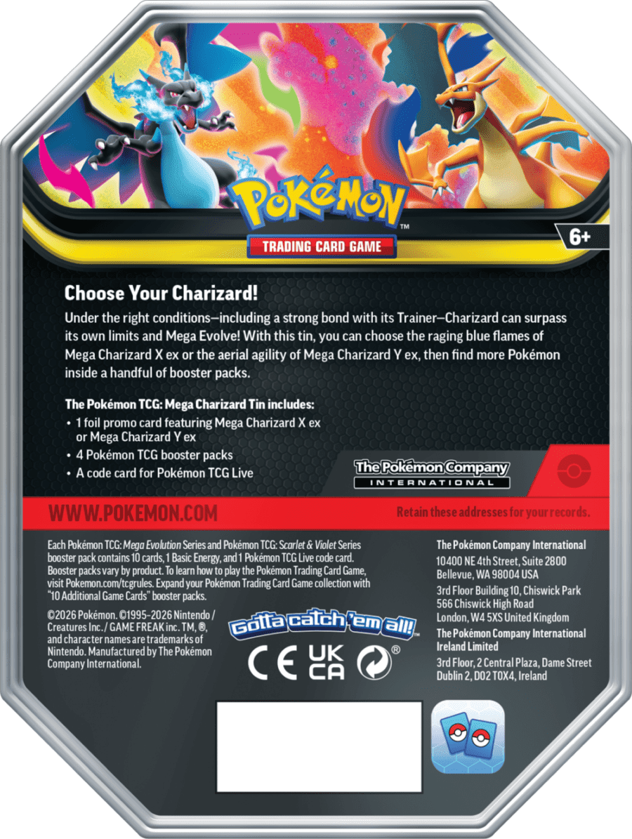 Pokemon TCG: Mega Charizard Tin - Mega Charizard X ex - strefakart.pl
